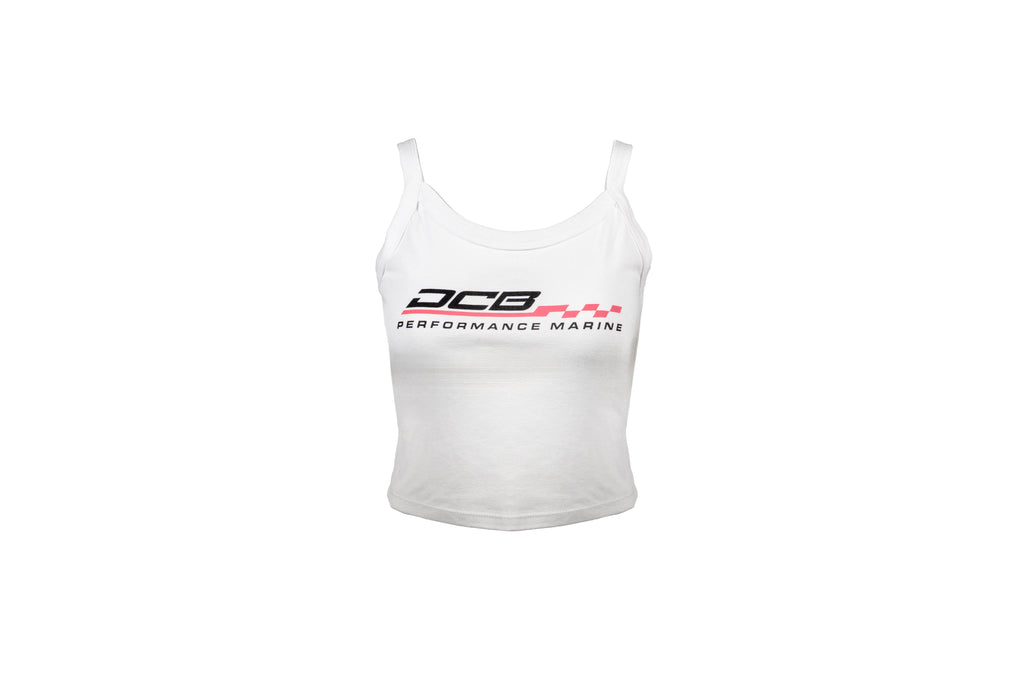 DCB WHITE/PINK PERFORMANCE CHECKERED WOMENS TANK TOP