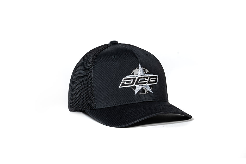 DCB LOGO BLACK FABRIC MESH FITTED HAT